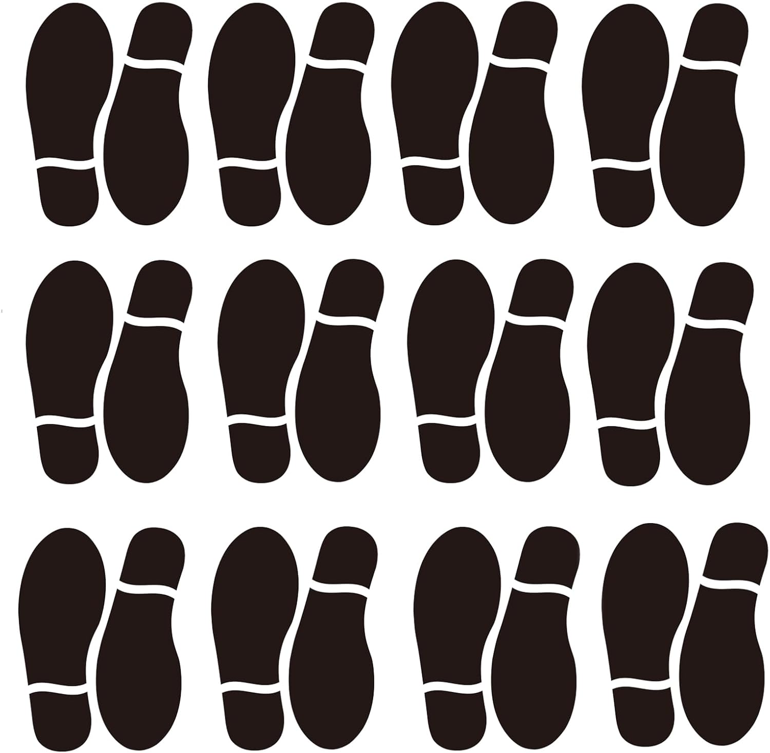 Amazon.com: Finduat 20 Pairs 40 Prints Black Shoe Footprint Stickers ...