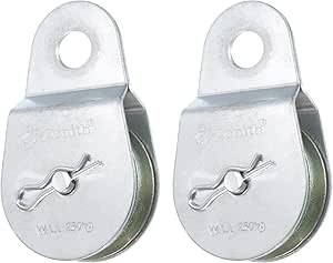 uxcell 2Pcs Fixed Eye Steel Pulley 94mm Single Pulley Block, Iron ...