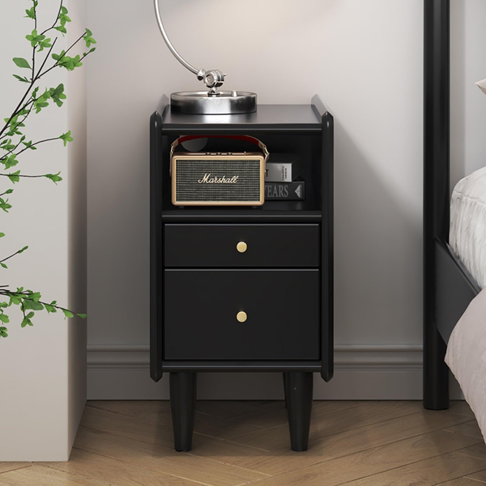 Small Bedside Table 12 Inches 2pcs Bedside Tables, Nightstand Storage