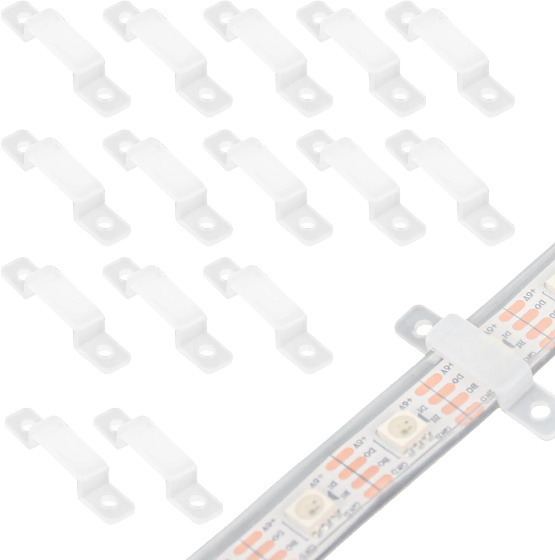 VIPMOON 100pcs Clip de Fixation Attache Ruban Led pour Bande Lumineuse ...