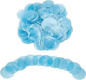 Amazon.com: OLYCRAFT 120Pcs Light Blue Flat Round Shells Pieces 2 Inch ...