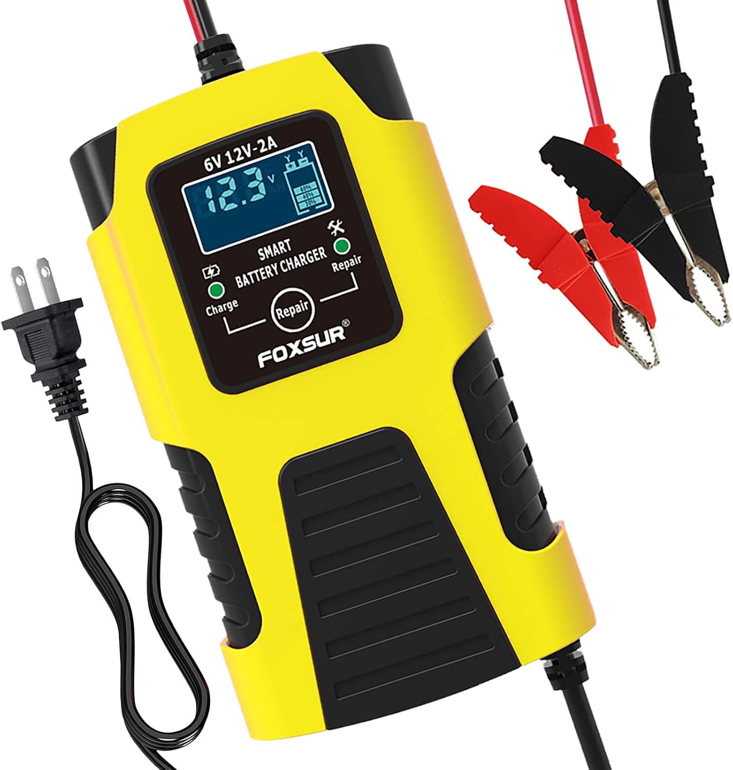Amazon.com: FOXWER 3-Stage Trickle Charger,2-Amp Multifunctional ...