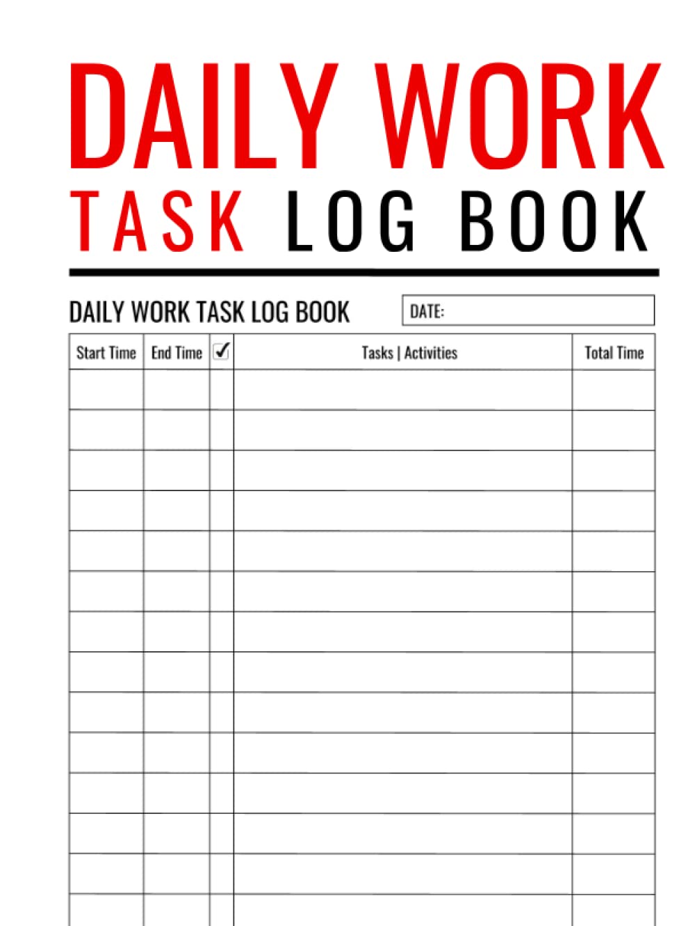 Amazon.com: Daily Work Task Log Book: Cute Logbook Gift for Employees ...