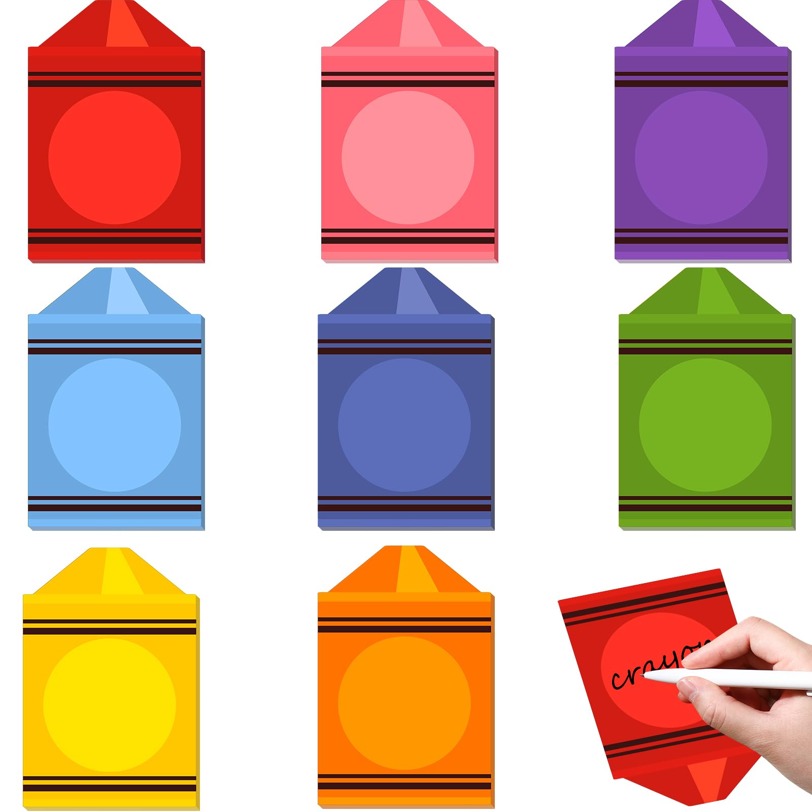 Snapklik.com : 16 Pcs 480 Sheets Crayon Sticky Notes Back To School ...
