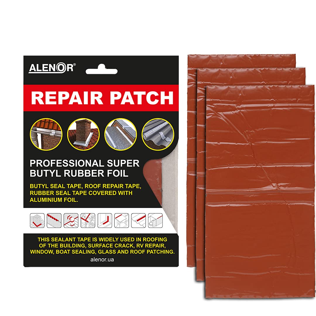 Buy ALENOR Brown Butyl All Weather Repair Patch 4"x6" Waterproof ...