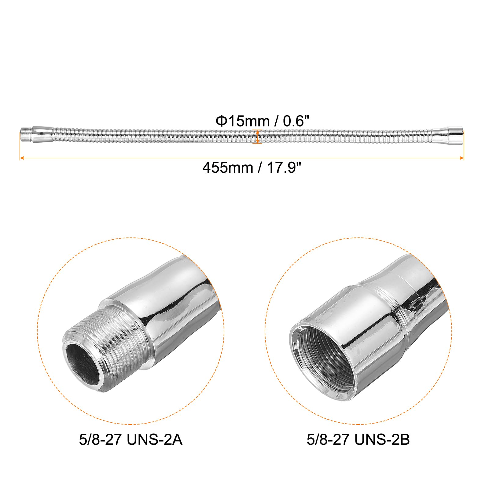 Snapklik.com : 18" Microphone Gooseneck, 1Pcs 5/8"-27 Thread Metal ...