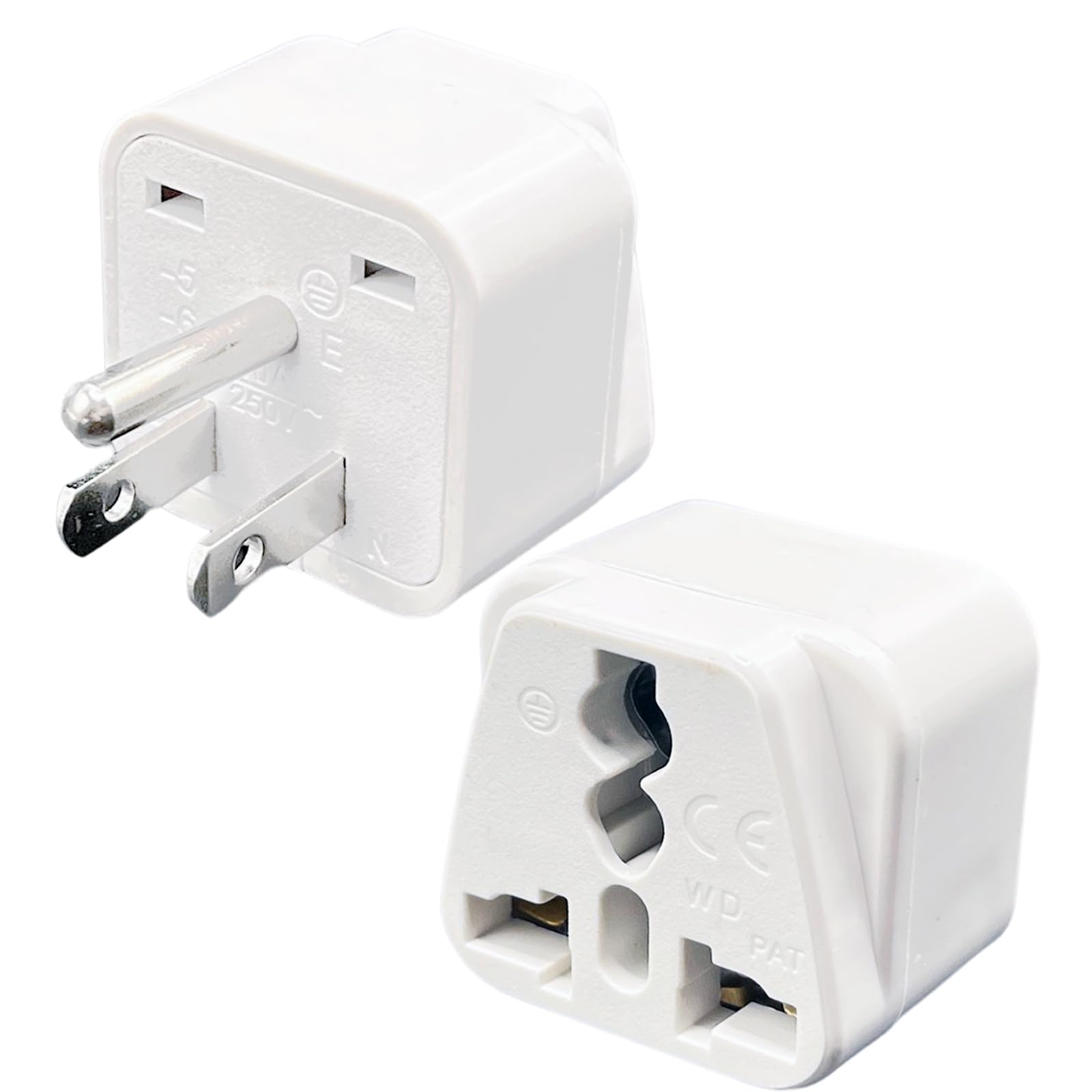 Universal World to Canada/American Outlet Plug Adapter-Type B - 2 Pack ...