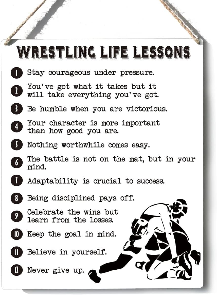 Amazon.com: Xiolcxdr Inspirational Sign Decor Wrestling Life Lessons ...