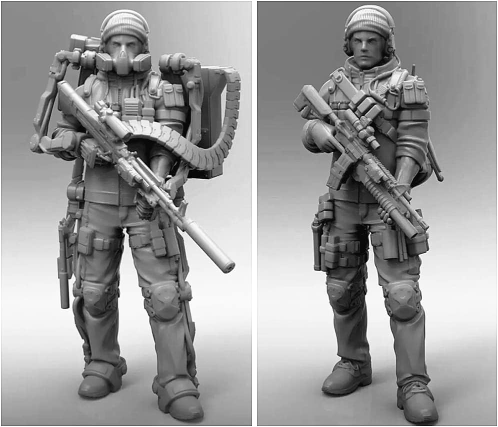 Amazon.com: 1/35 Resin Soldier Miniature Model sci-fi mech Warrior ...
