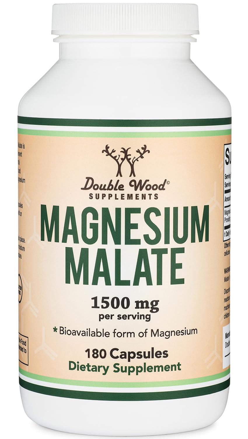 Amazon.com: Magnesium Malate Capsules (180 Count) - 1,500mg Per Serving ...