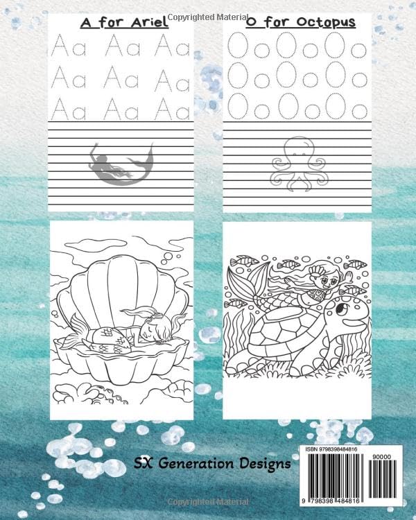 Snapklik.com : Mermaid And Ocean Themed Letter Tracing, Ages 4-6, Every ...