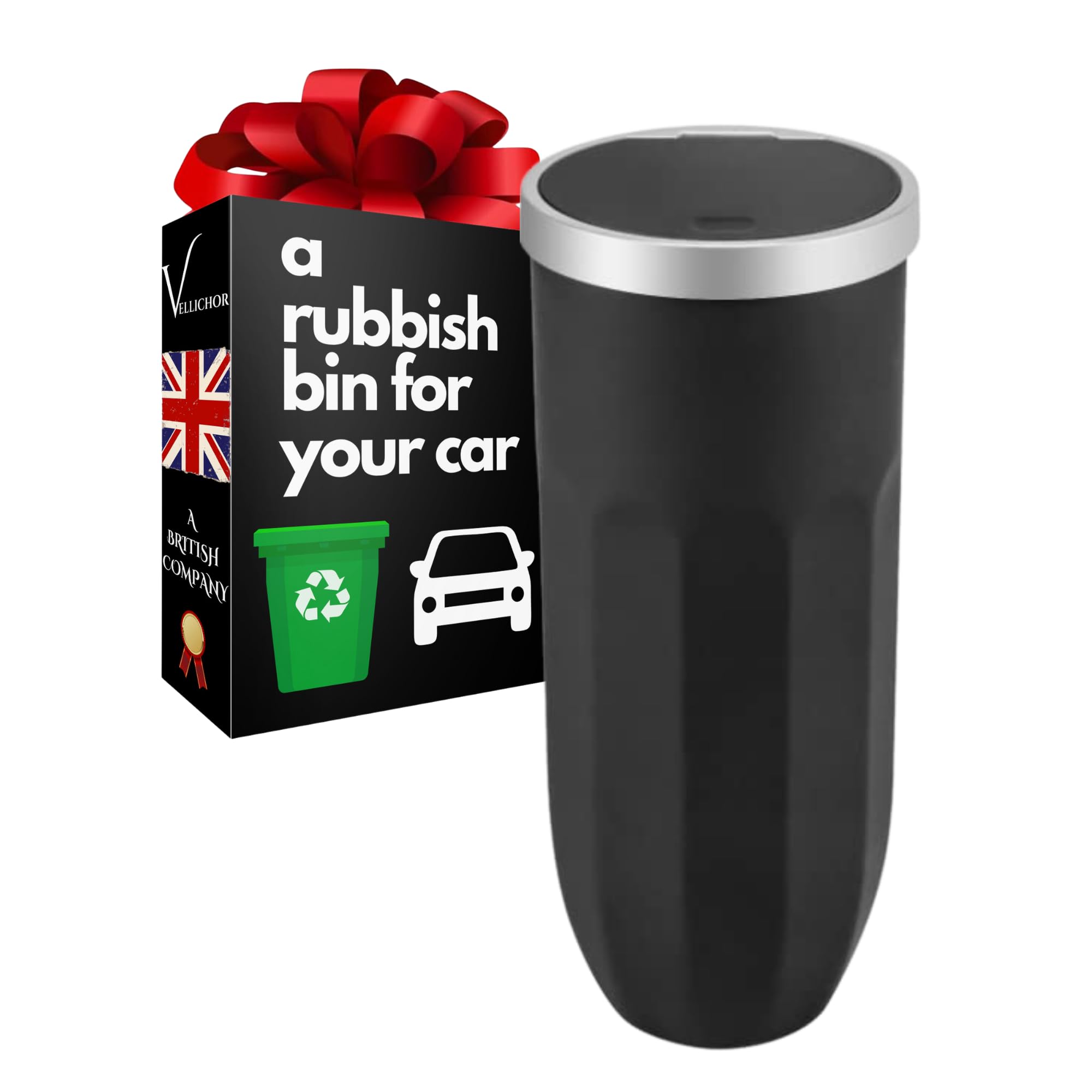 vellichor In Car Rubbish Bin with Closable Pop Up Lid | Fits Neatly ...