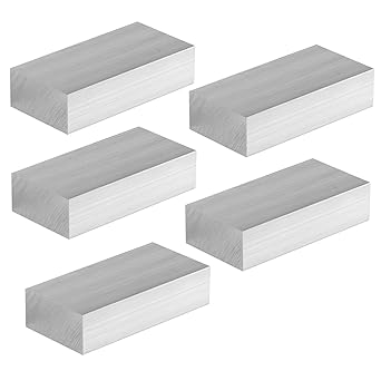 Eowpower 5 Pieces Aluminum Solid Square Bar 1 x 2 x 4 inches 6061 T6511 ...