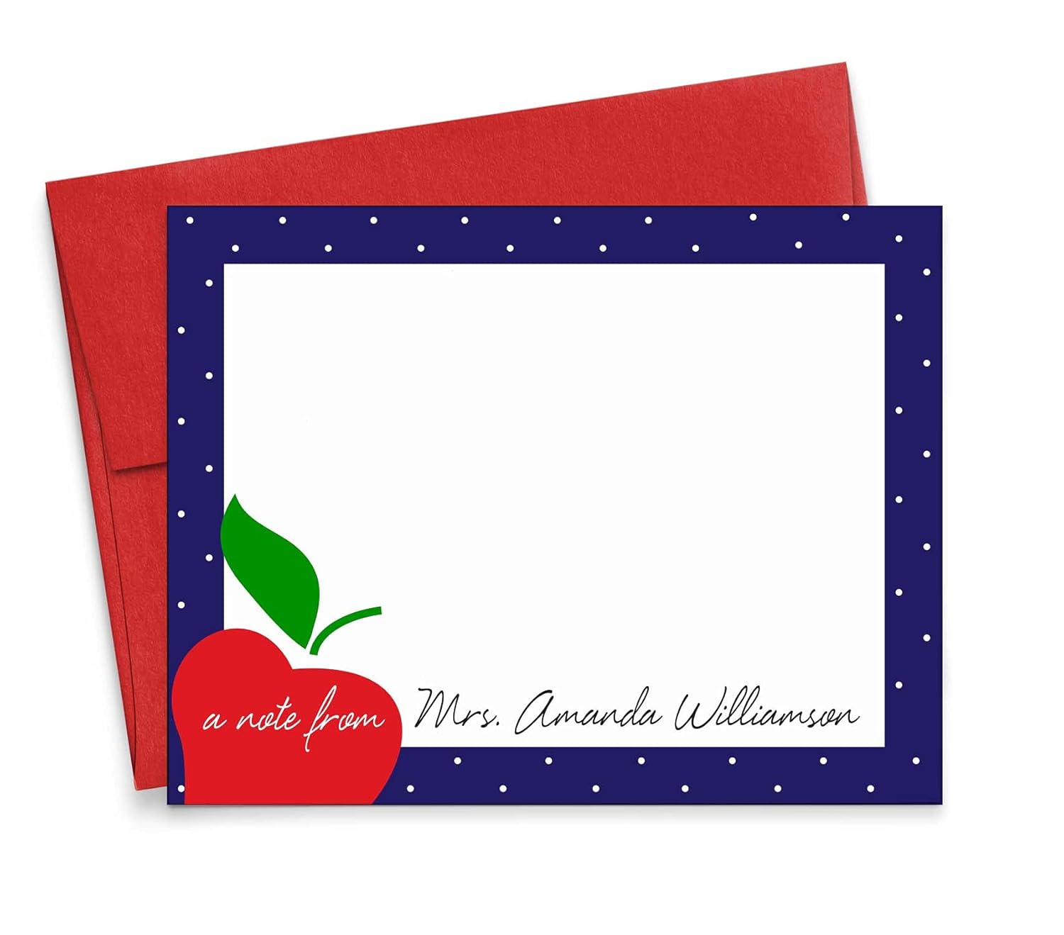 Amazon.com: Personalized Teacher Stationary with Envelopes FLAT NOTE ...