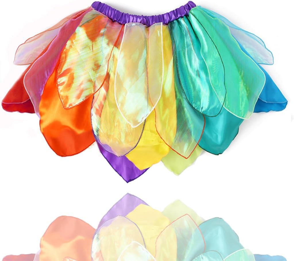 Amazon.com: Nicute Rainbow Petal Tutu Skirt Fairy Layered Dance Skirt ...