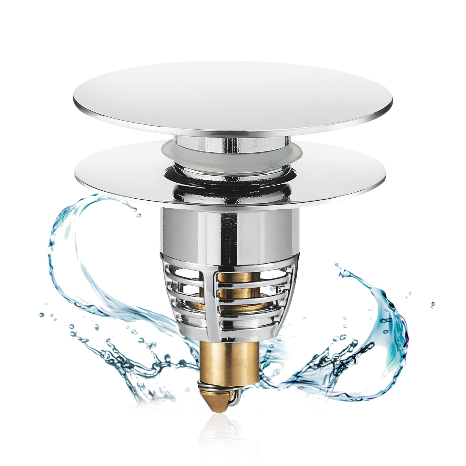 JIANMIAN Bathroom Sink Drain Stopper, Stainless Pop Up Basin Drain ...