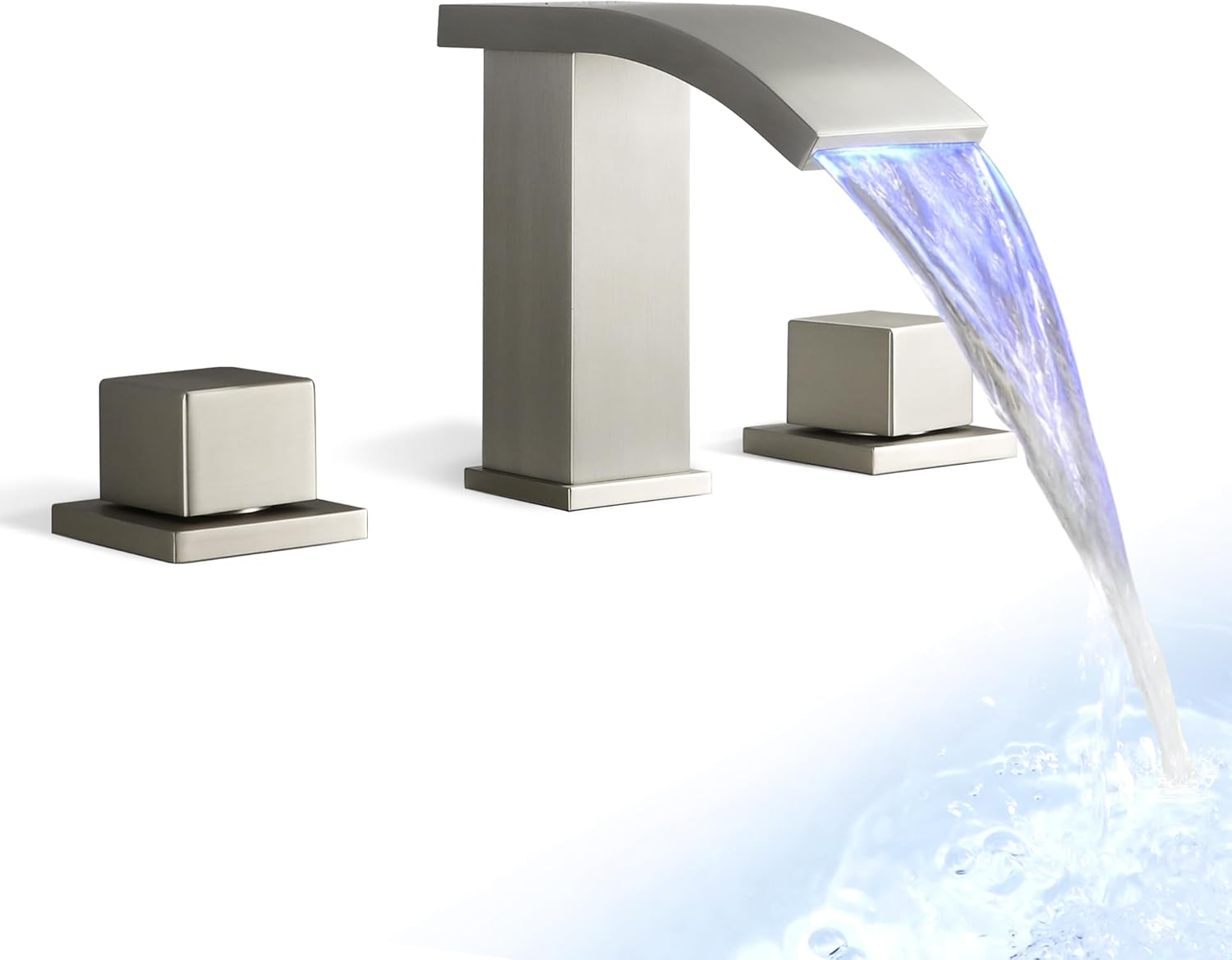 SKOWLL Bath Faucet Deck Mount Restroom Faucet Waterfall Vanity Sink ...