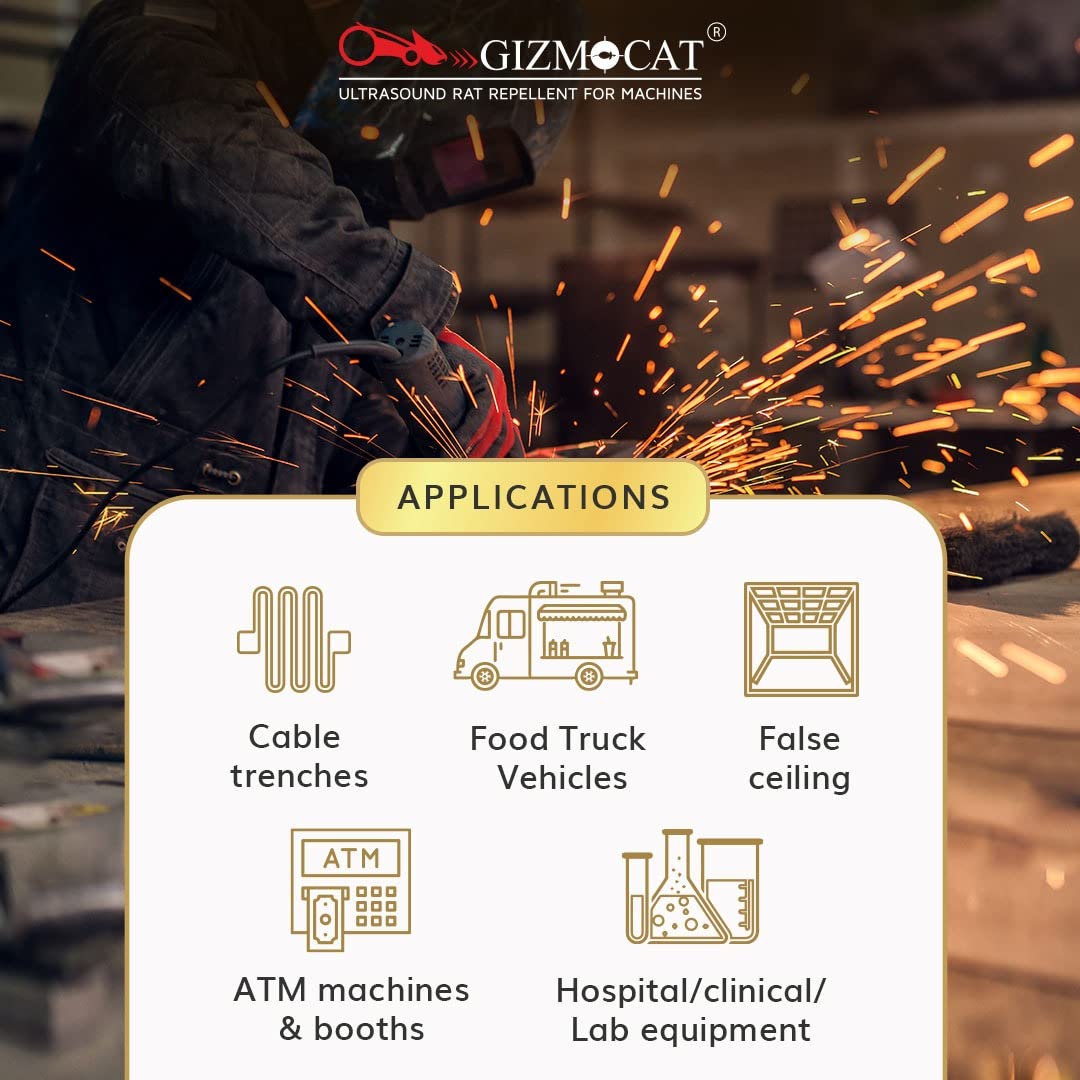 Buy GIZMOCAT Ultrasound electronic Rat Repellent machine 2nd Gen - (35 ...