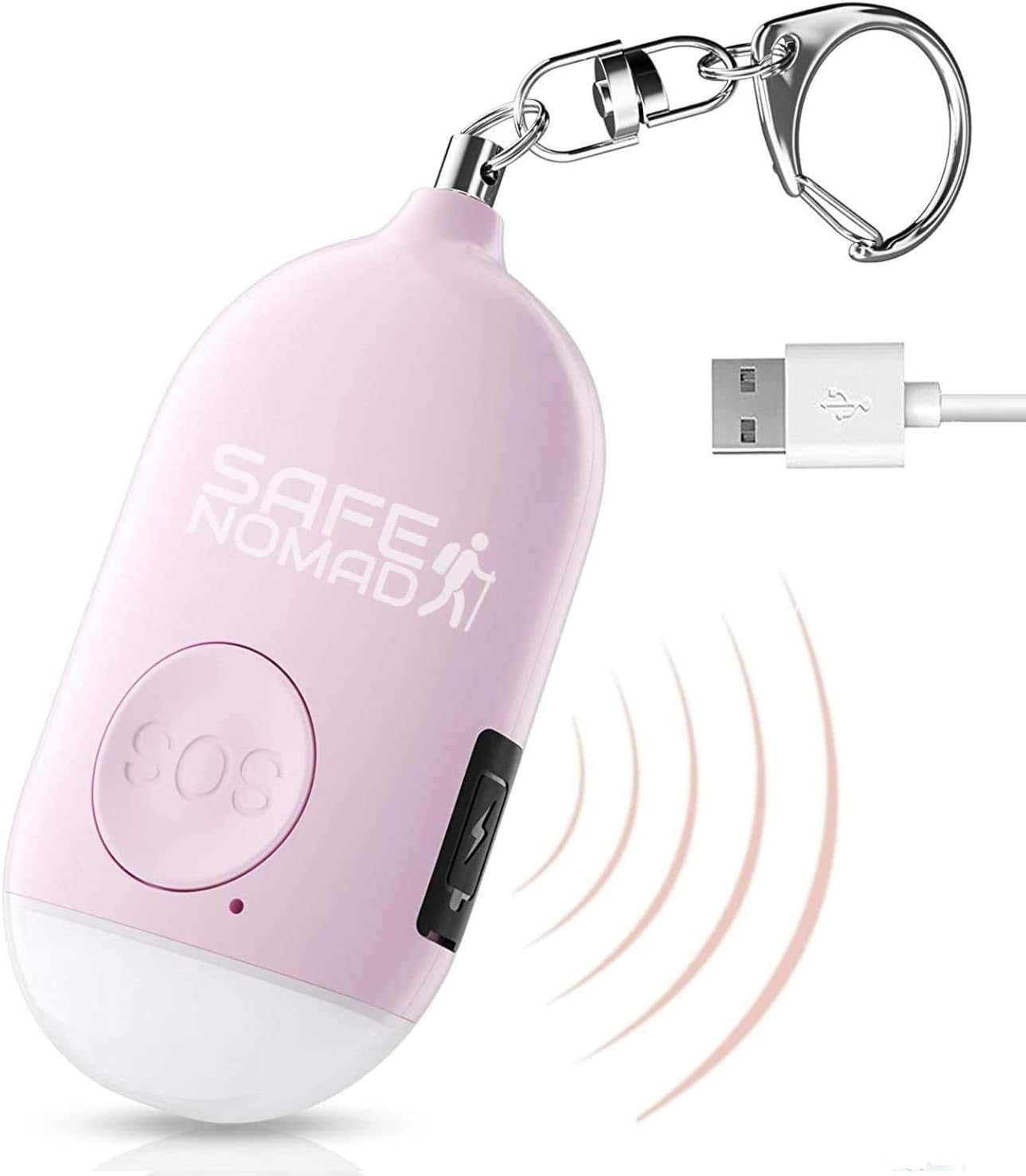 Safesound Personal Alarm for Women with LED Flashlight. Rechargeable ...