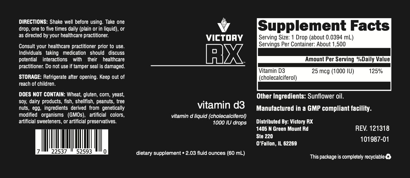 Amazon.com: Victory RX Vitamin D3 Liquid : Health & Household