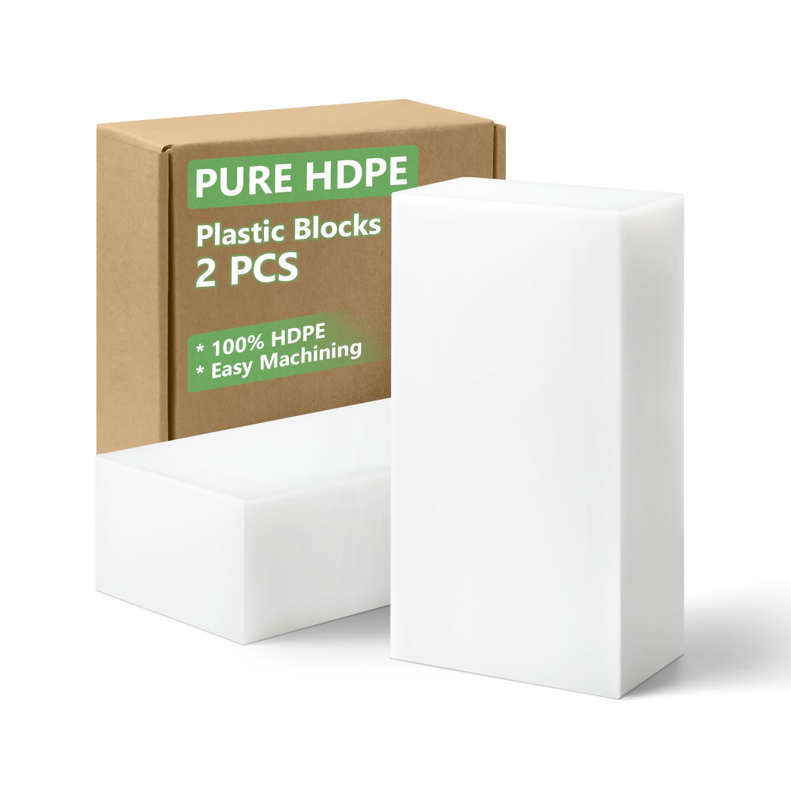 Snapklik.com : HDPE Plastic Blocks, 6 X 3 X 2” Pure High-Density ...