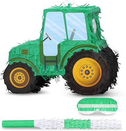 Amazon.com: Birchio Tractor Pinata Bundle with a Blindfold and Bat(15.8 ...
