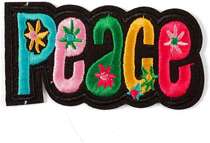 Black Peace Symbol Iron On Patch by Body-Design : Amazon.co.uk: Home ...