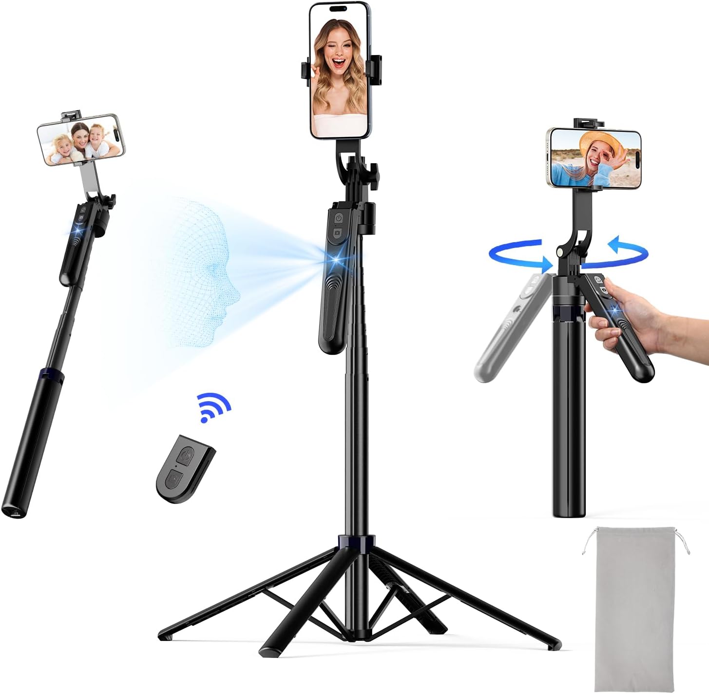 Amazon.com: NEMOVA 68'' Auto Face Tracking Tripod for iPhone, 360 ...