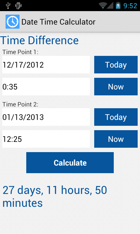 Aplicación Date Calculator en Amazon Appstore