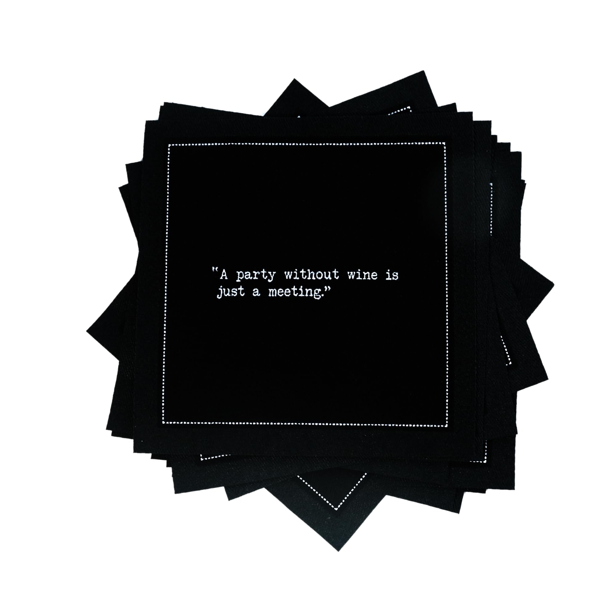 Amazon.com | Five Star Napkins Wine Quotes, Black Cotton Cocktail ...