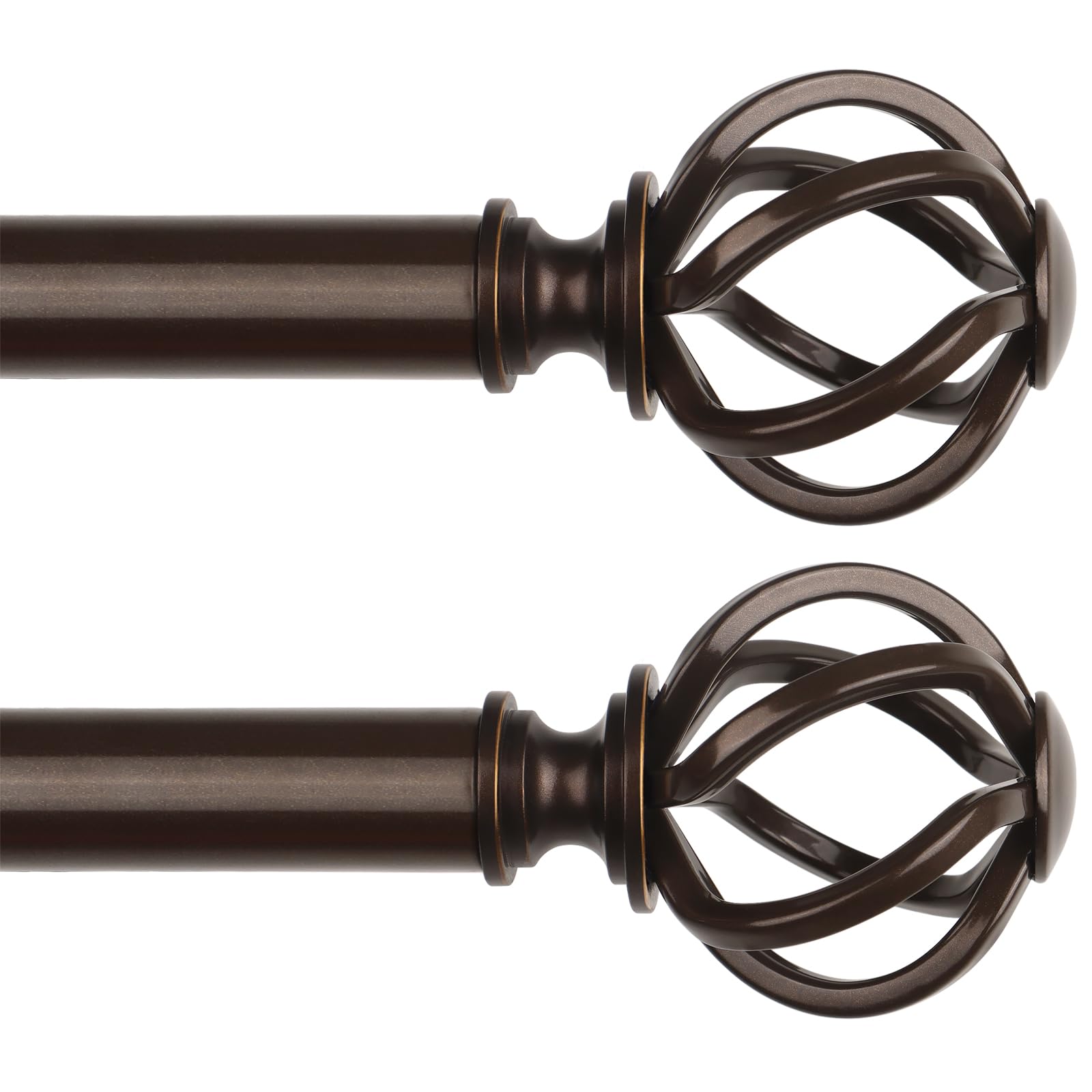 Snapklik.com : 2 Pack Bronze Curtain Rods For Windows 48 To 84 Inch ...