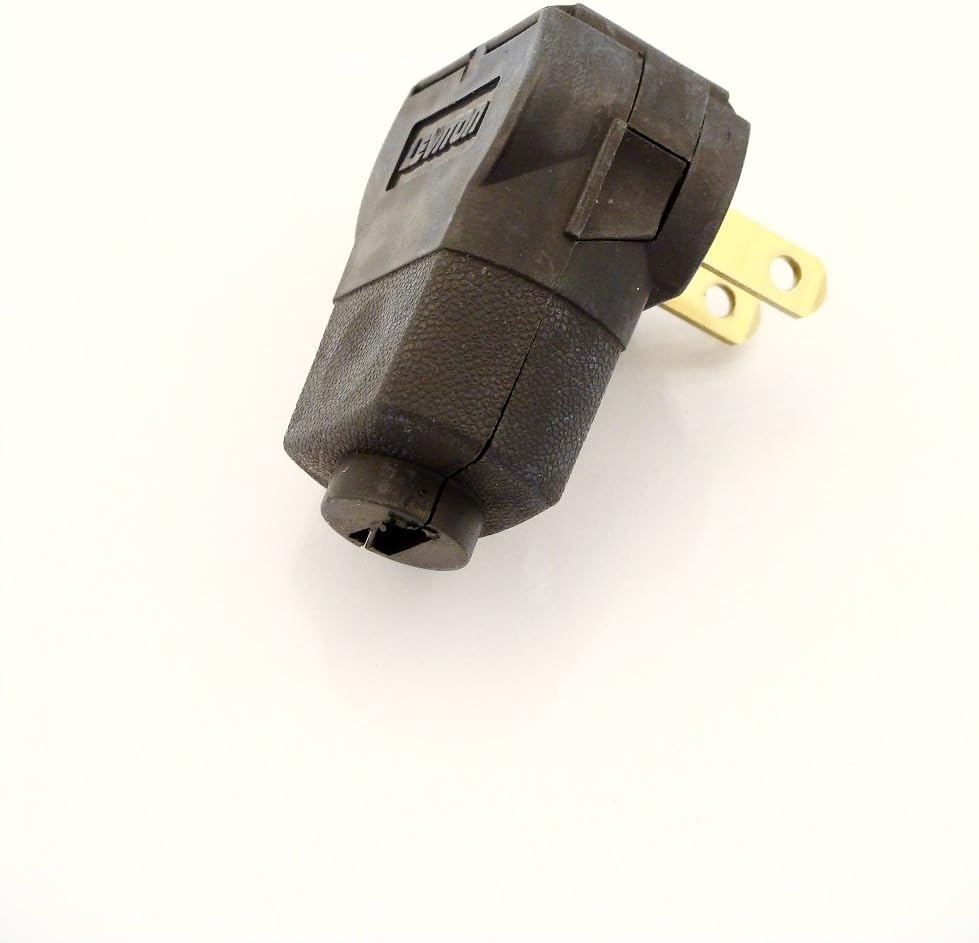 Leviton 101AN-00E Angle Plug 15A-125V, 1 Pack, Black - Plug Adapters ...