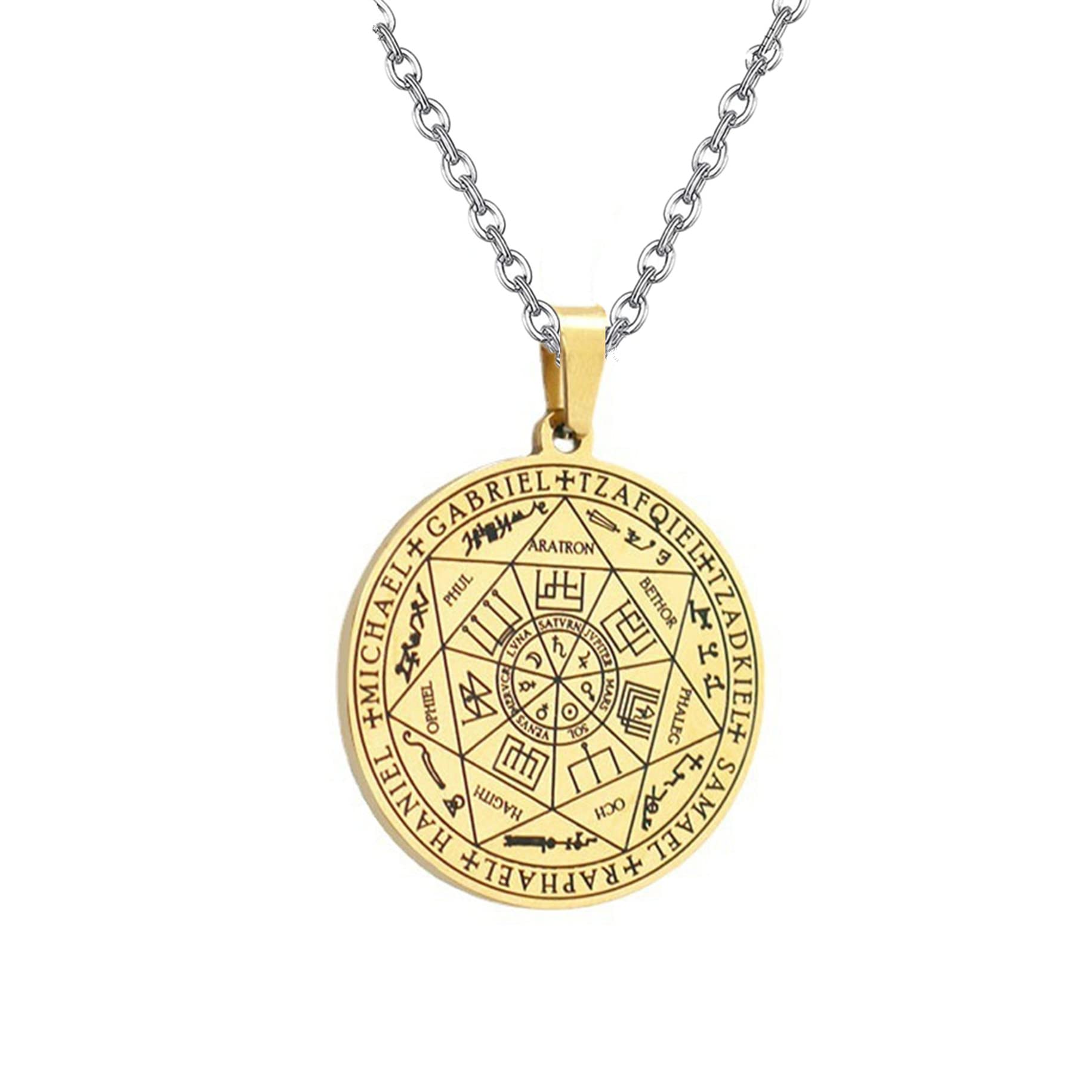 The Seal Of The 7 Archangels Pendant Necklace Seal Solomon | Desertcart ...