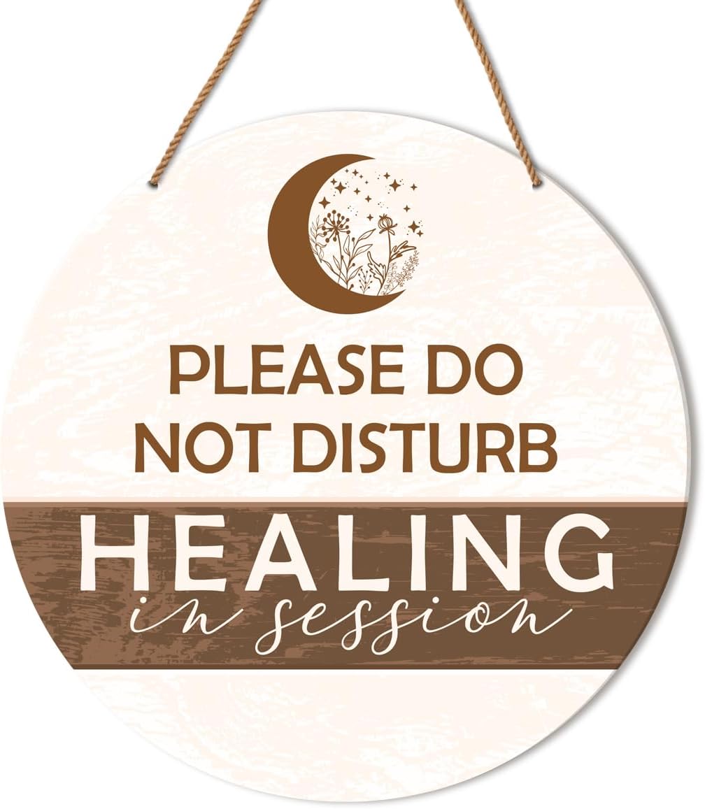 Amazon.com: HSNBT Healing in Session Door Sign, in Session Door Hanging ...