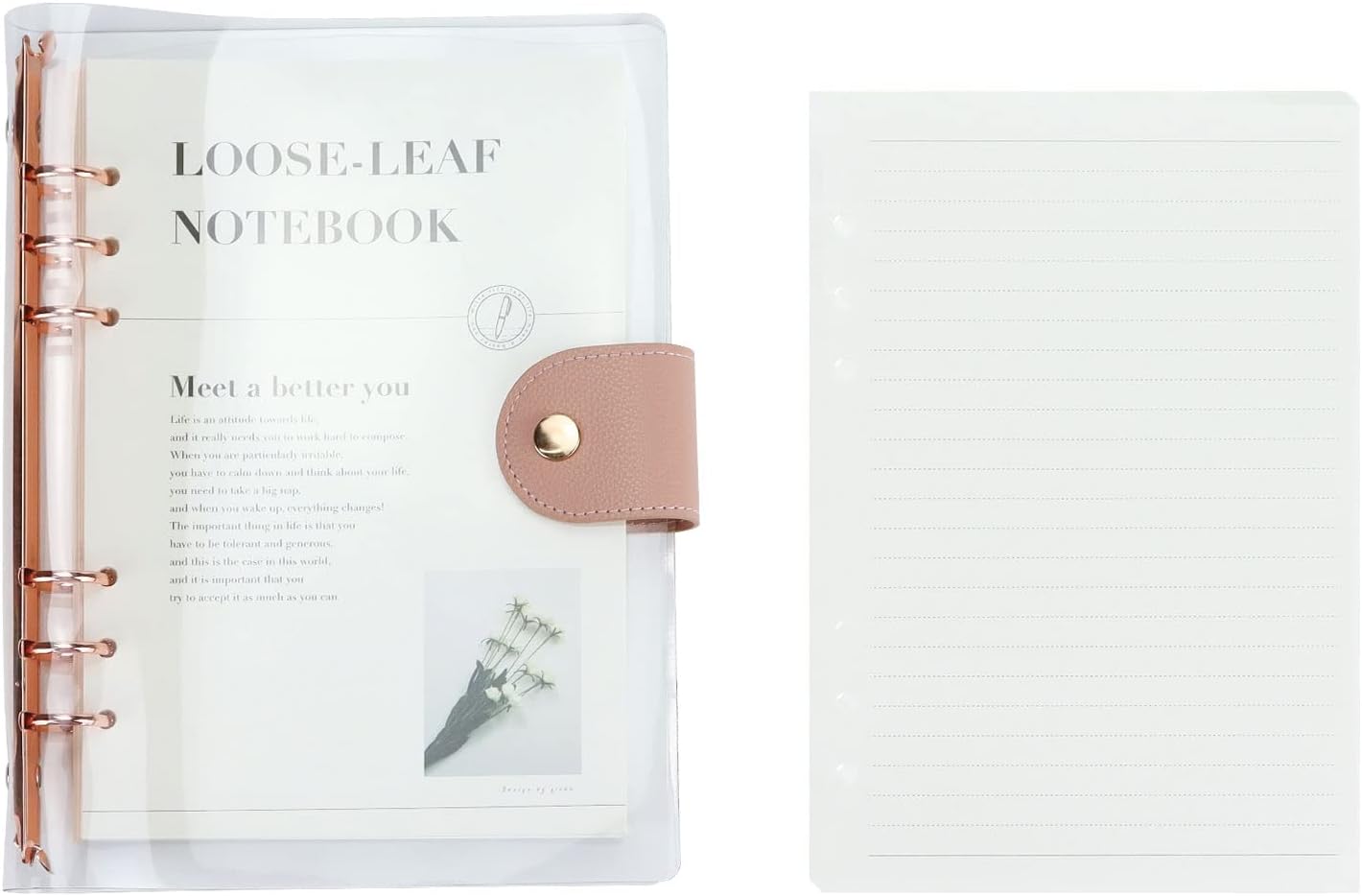 Amazon.com : Chris.W A5 6-Ring Binder Cover Refillable Notebook Shell ...