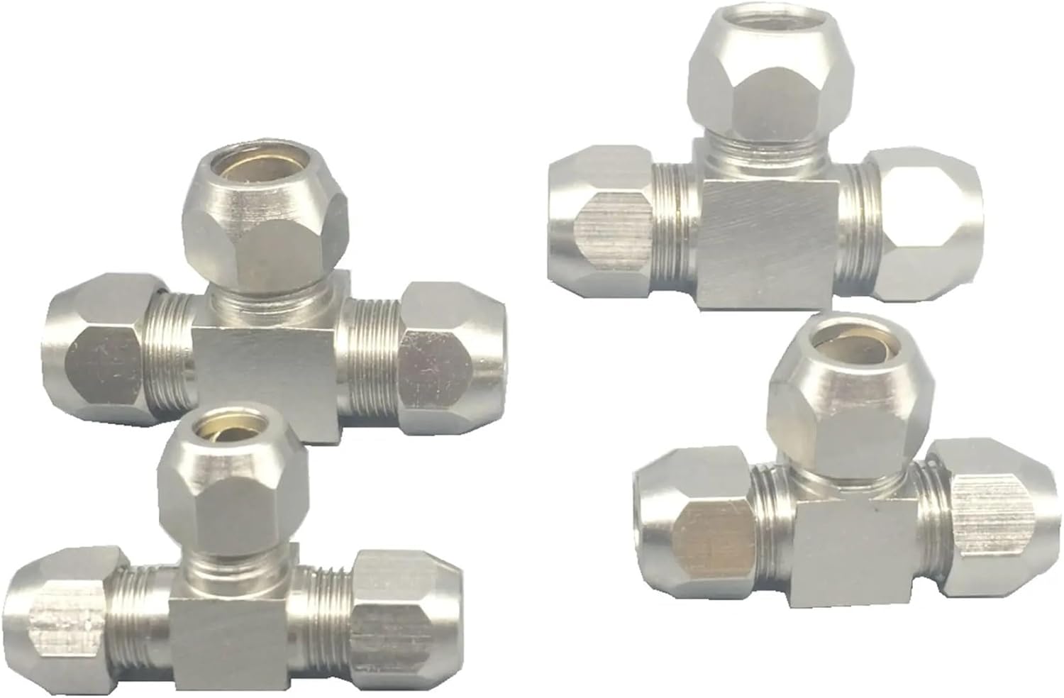 Amazon.com: Fit Tube O/D 4/6/8/10/12/14/15/16mm Tee 3 Ways Brass ...