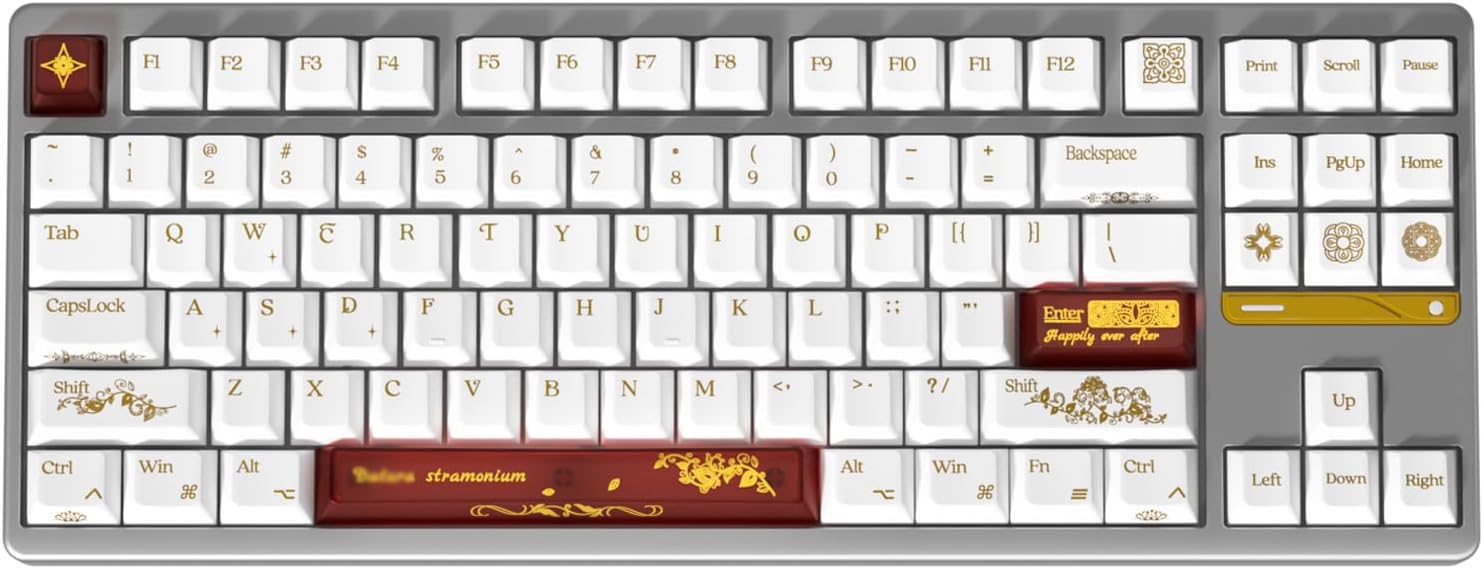 Amazon.com: JSJT PBT+PC Keycaps - White Keycaps 75 Percent,Hot Stamping ...