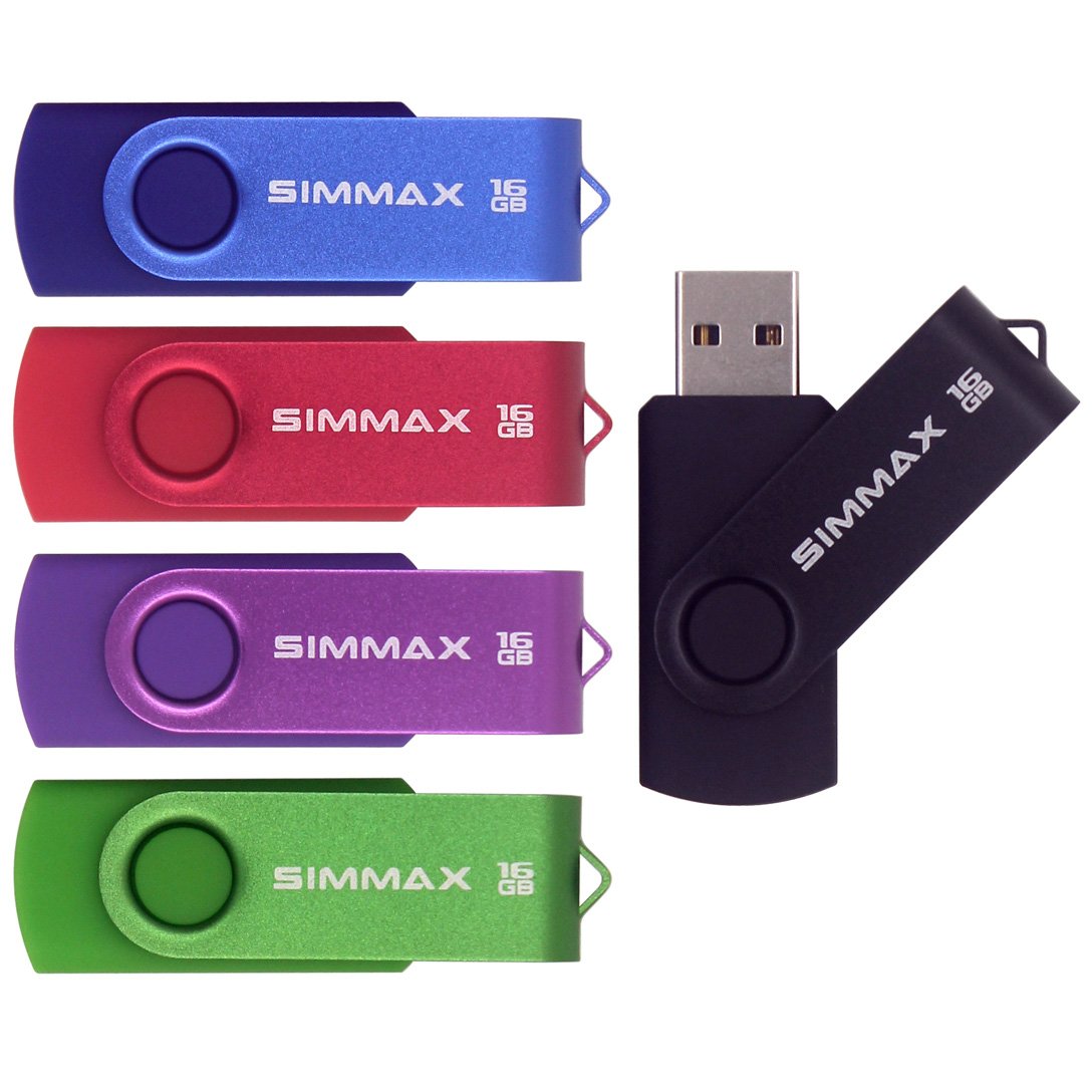 Amazon.com: SIMMAX 5pcs 16GB USB Flash Drive U-Disk 16GB USB 2.0 Flash ...