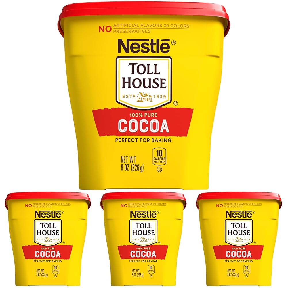 Amazon.com : NESTLE TOLL HOUSE Cocoa 8 oz. Plastic Canister (Pack of 4 ...