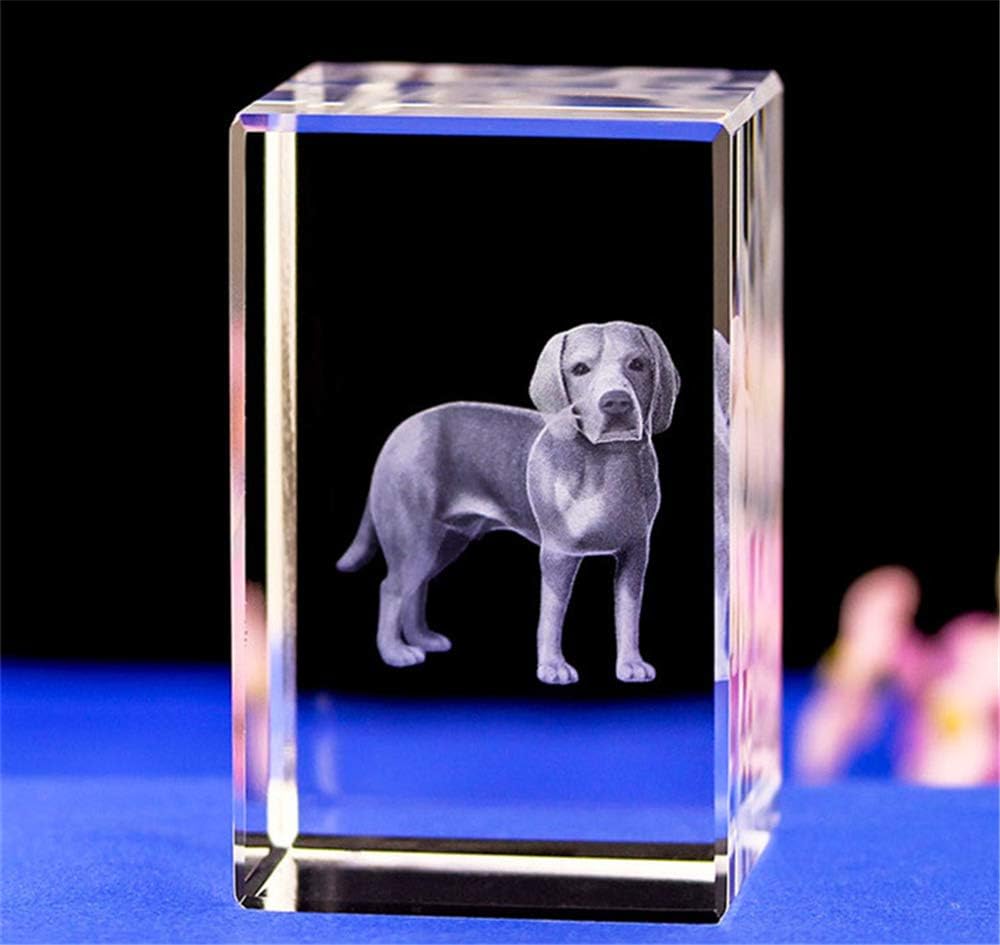 Amazon.com: Crystal Glass Dog Figures Model,3D Laser Etched Crystal Dog ...