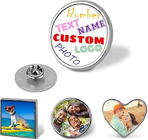 Amazon.com: Custom Pins Buttons Bulk 1-100 PCS Personalized Photo Pins Add Your Photo Text Logo ...