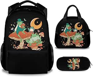 Amazon.com: PAKKITOP Frog Backpack Set for Boys Girls, Kids Frog ...