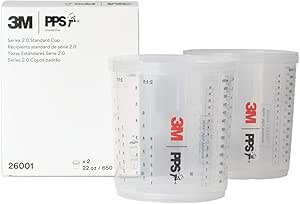 3M PPS 2.0 Spray Gun Cups, 26001, Standard, 22 Ounces, Use with Paint ...