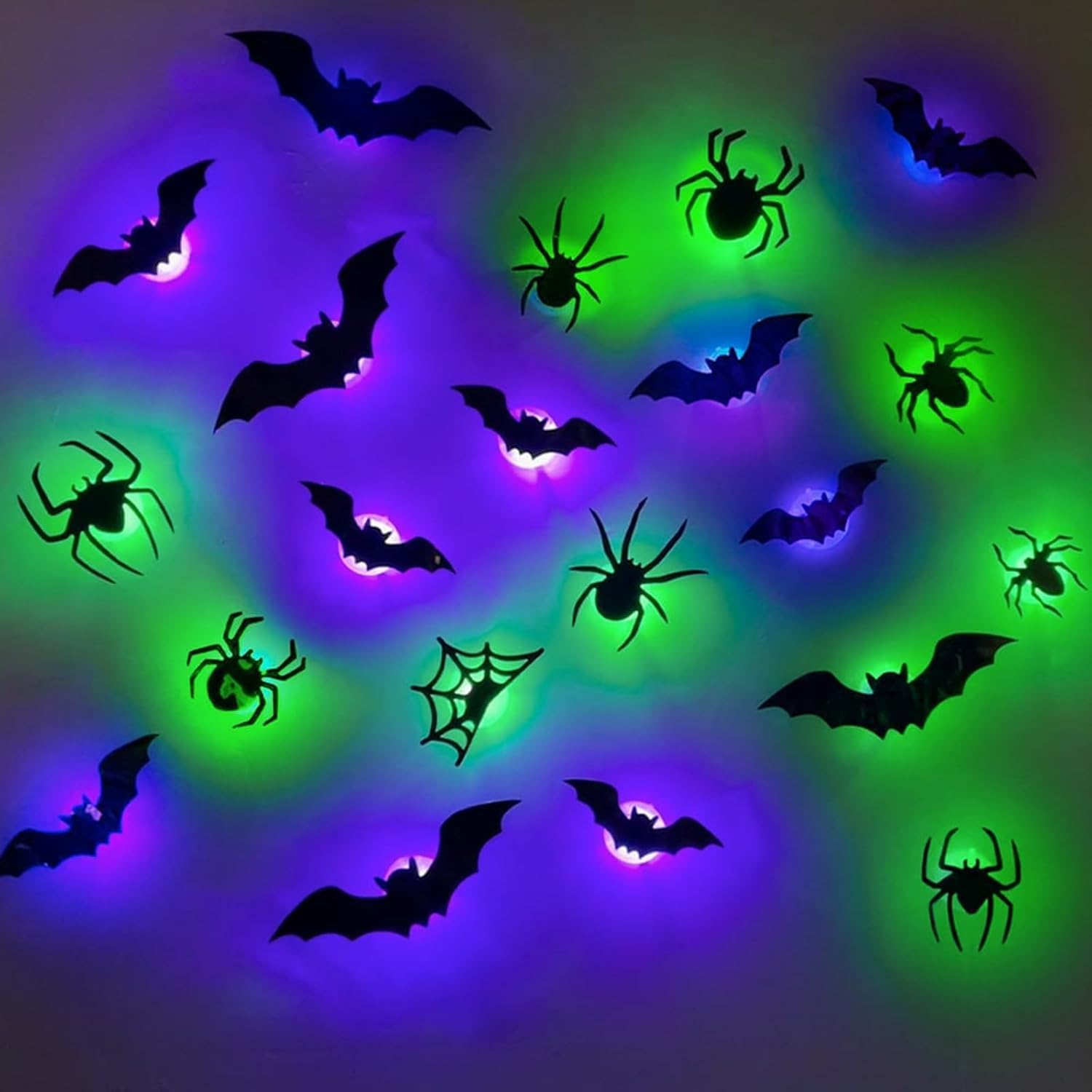 2025 New 3D Bat Design LED Decoration, Halloween Lighted Stickers Decor ...
