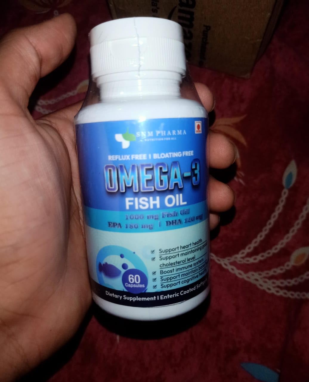 SNM Pharma Omega 3 Fish Oil 1000mg Capsules For Men and Women | Omega 3 ...
