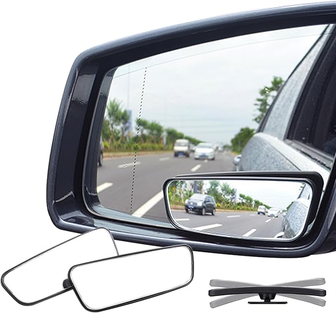 Ampper Rectangle Blind Spot Mirror, HD Glass ABS Housing Convex Wide ...