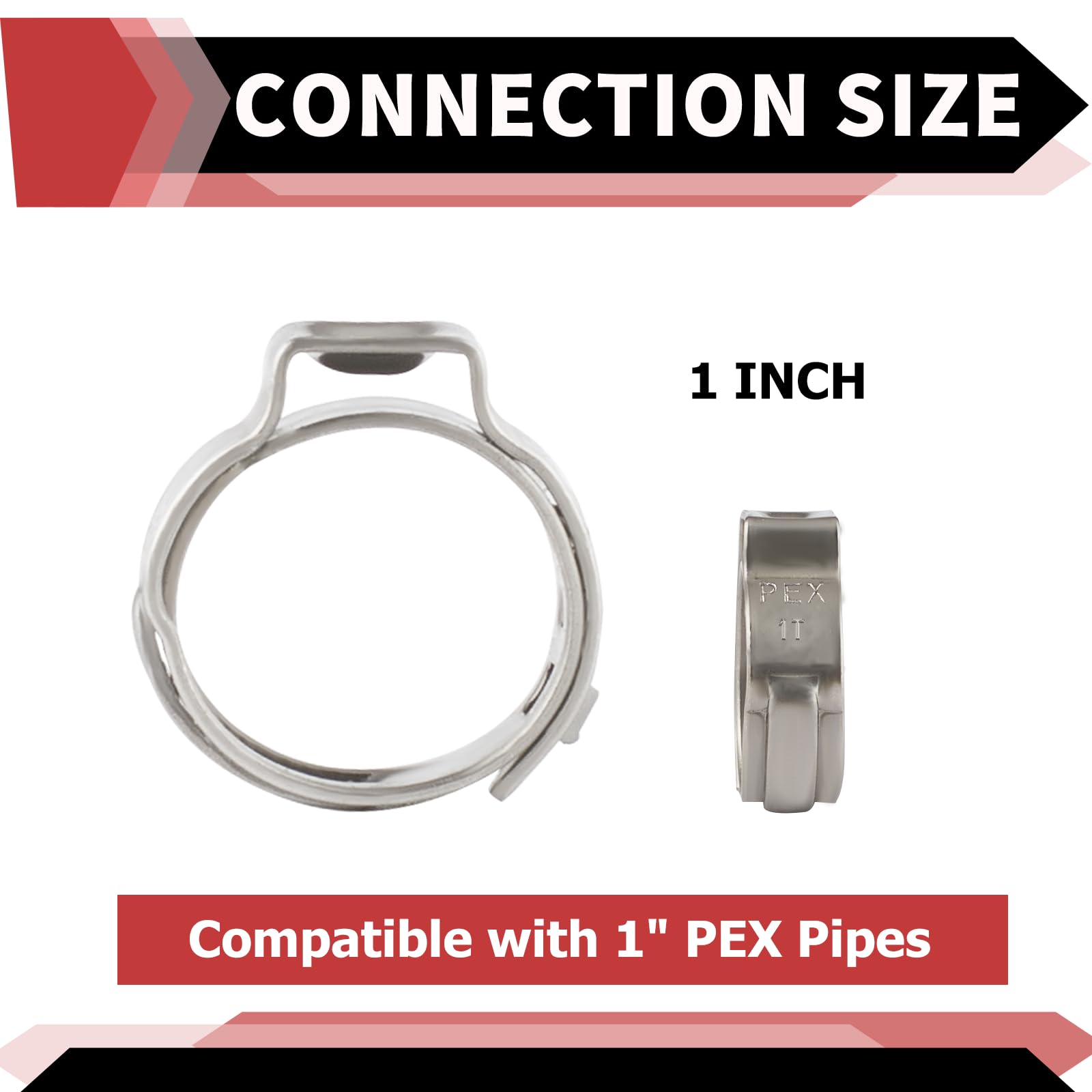 Snapklik.com : (Pack Of 10) 1-inch Stainless Steel Pex Cinch Clamp ...