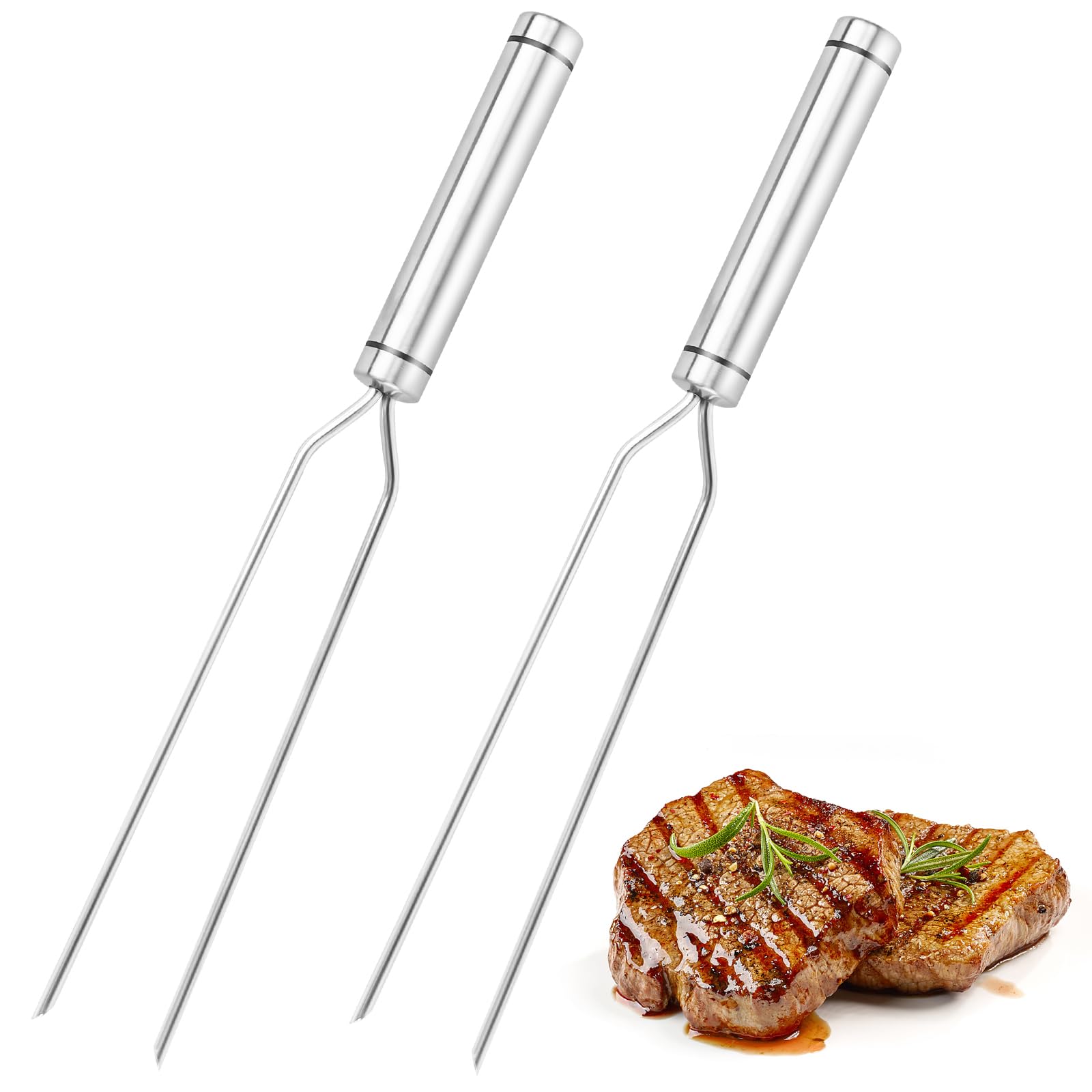 Carving Fork,2 Pcs Meat Fork Stainless Steel Meat Carving Forks Long ...