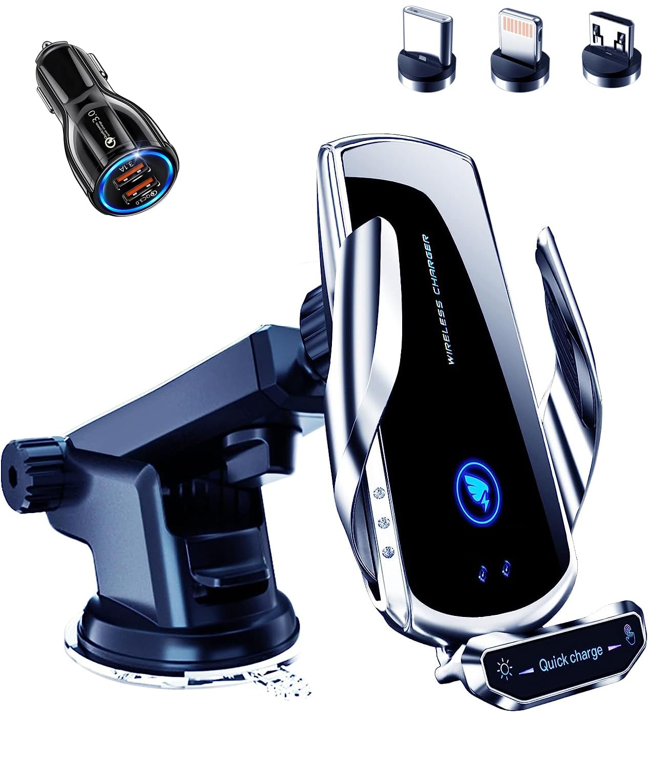 1 x RAW Customer Returns jnerkert Wireless Car Charger Mount 15W qi Sm ...