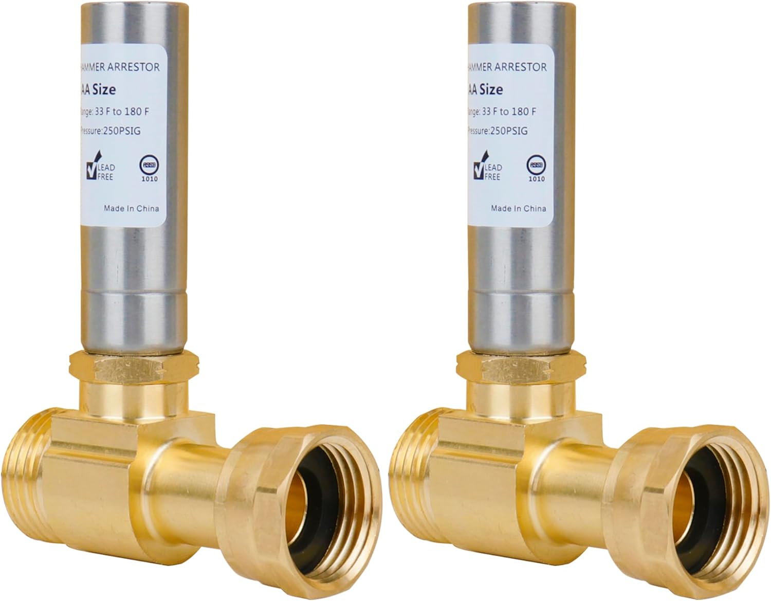 WHK 2-Pack Stainless Steel Water Hammer Arrestor for Washing Machine ...